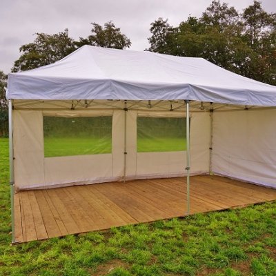 Easy-Up tent wit 3x6 meter huur je bij Bos Verhuur