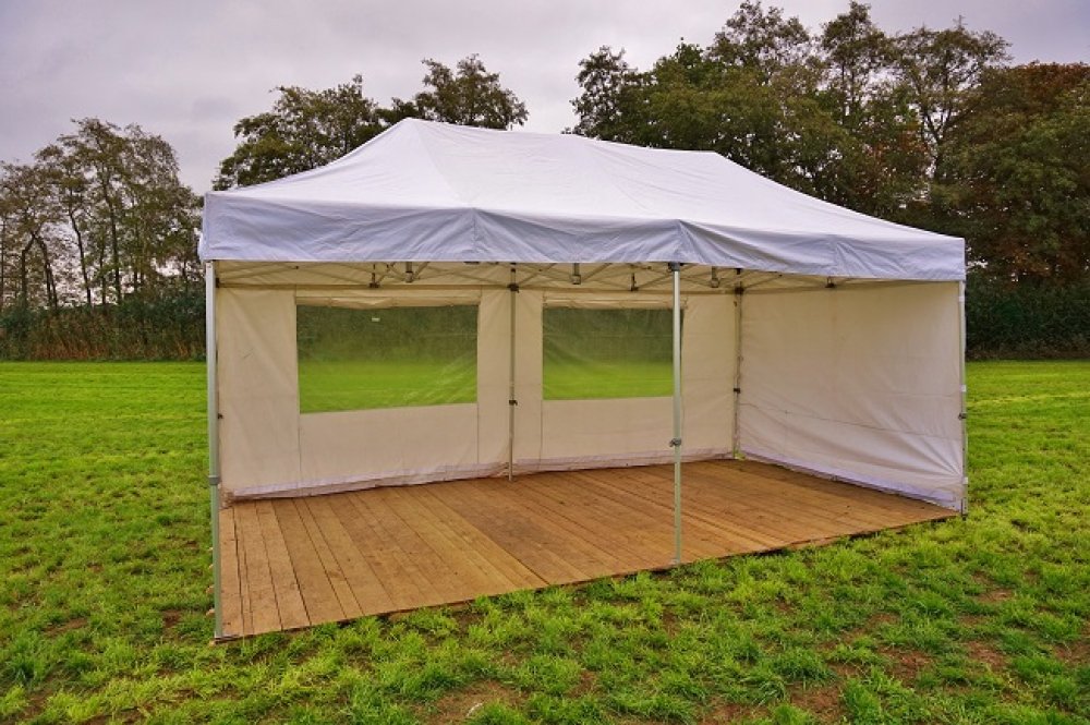 Easy-Up tent wit 3x6 meter huur je bij Bos Verhuur